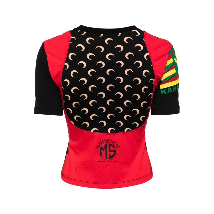 Marine Serre MARINE SERRE Women Regenerated Graphic T-Shirt Baby Fit T ...