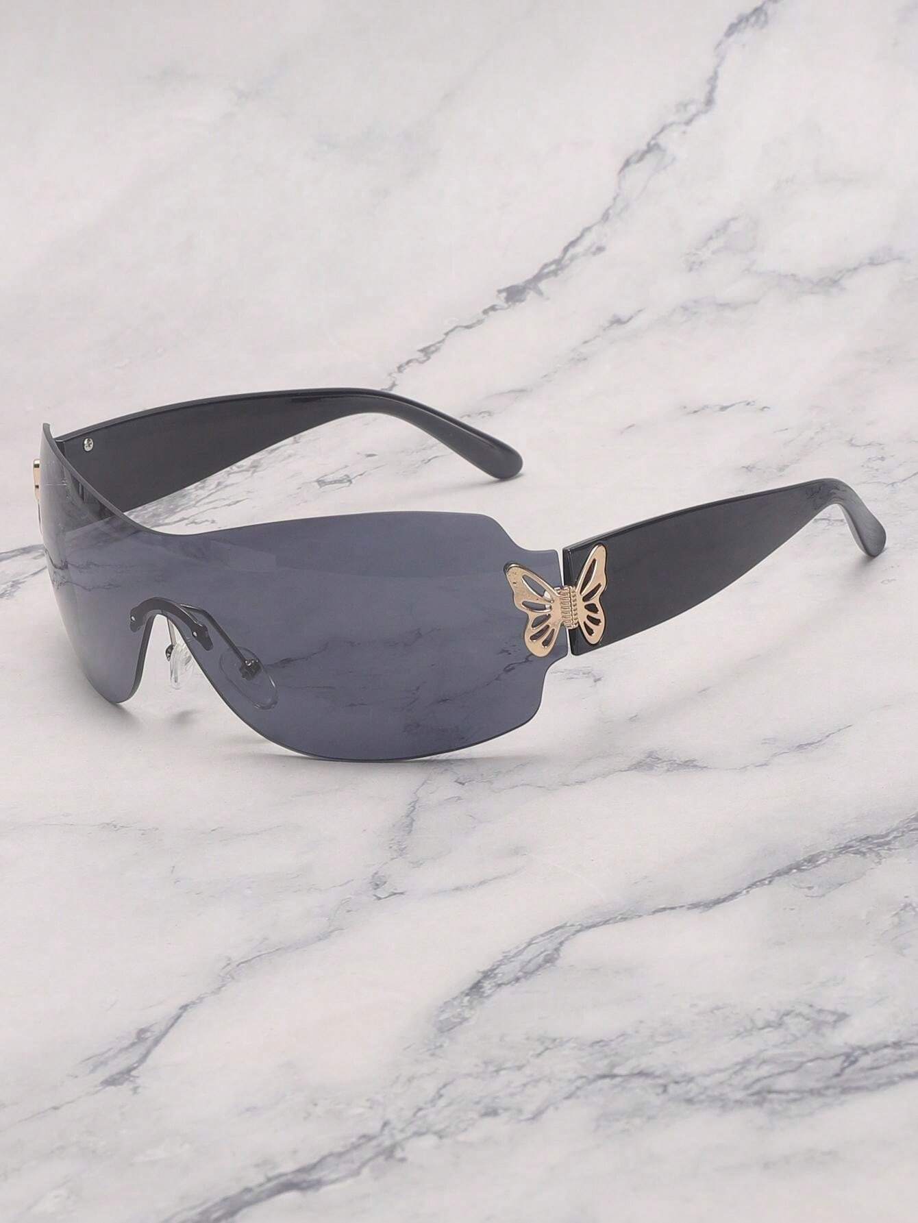 1pc Fashionable Rimless Butterfly Sunglasses For Women, Ideal For ...