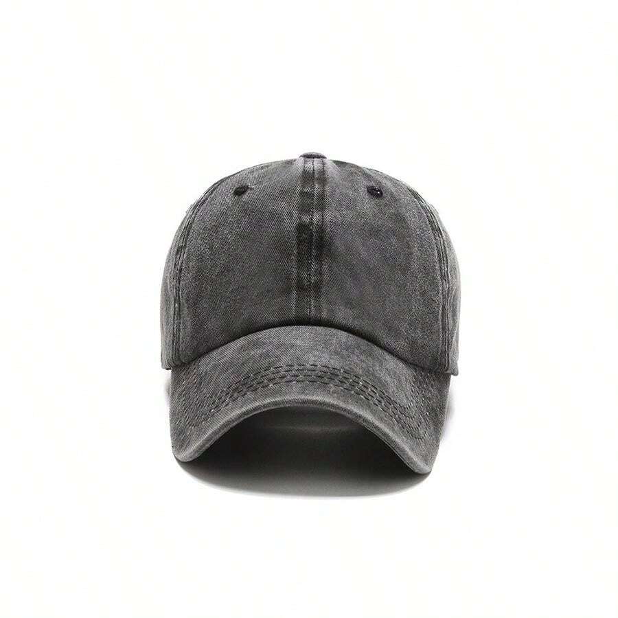 1pc Claret Old Retro Curved Brim Baseball Cap, Adjustable Solid Color ...