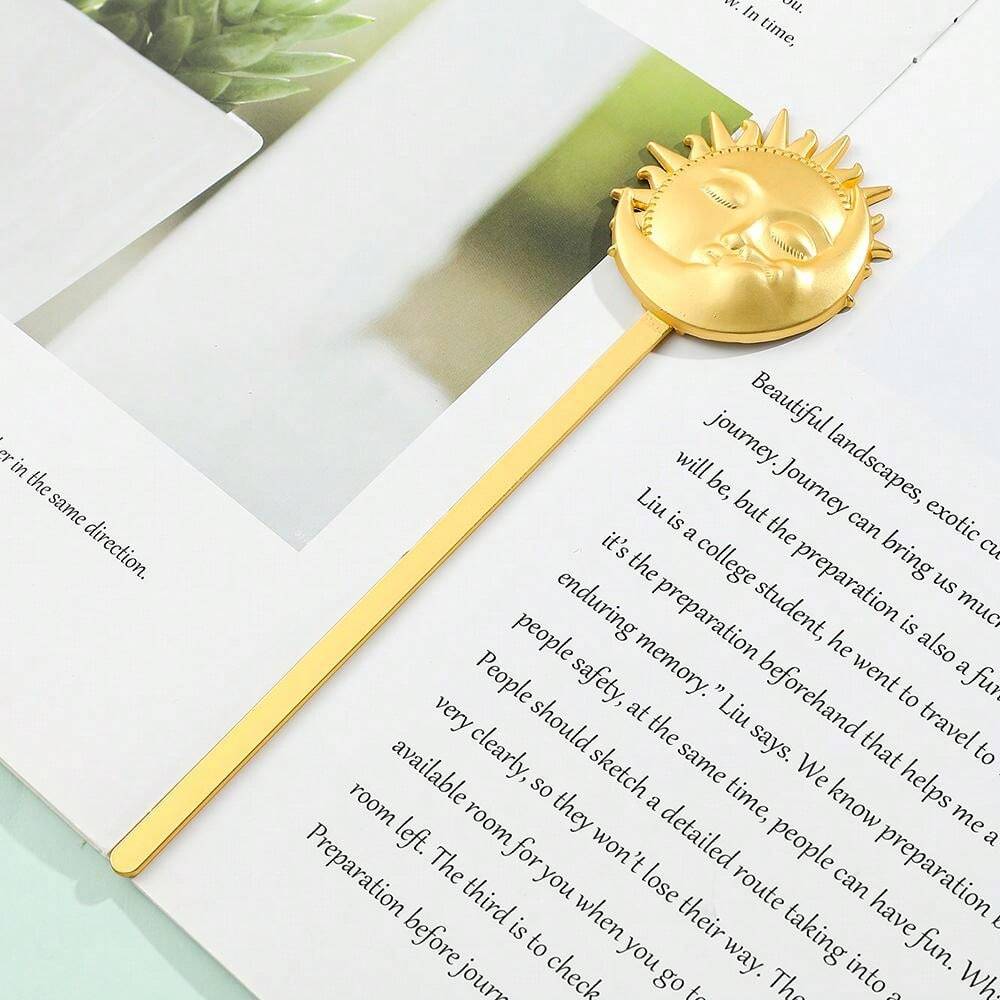 Elegant Sun & Moon Kiss Bookmark , Creative Matte Metal Design Book ...