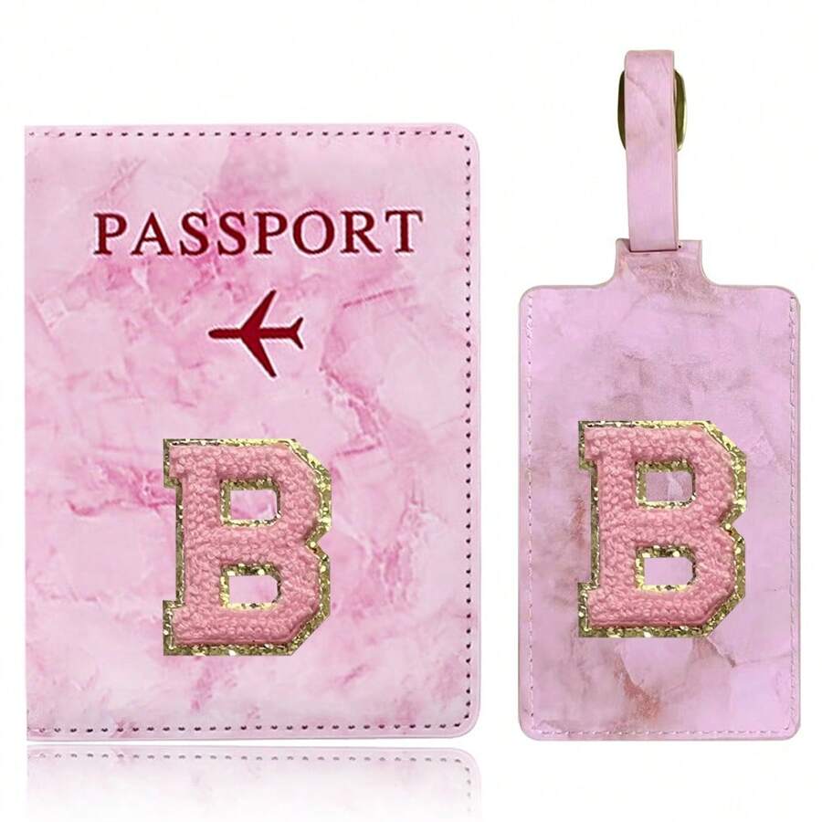 Fashion PU Leather Embroidery Lettering Travel Luggage Tags Baggage ...