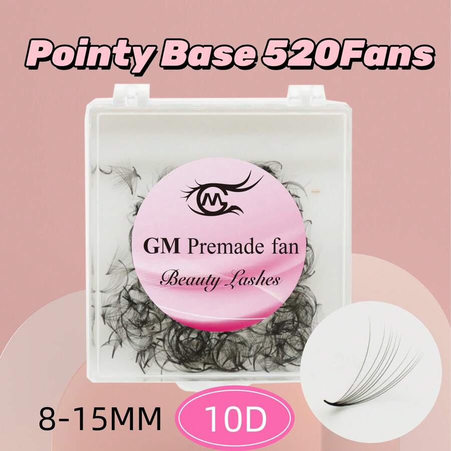 520Fans In One Box 10D Pointybase Loose Fan Lashes 0.05MM Premade ...