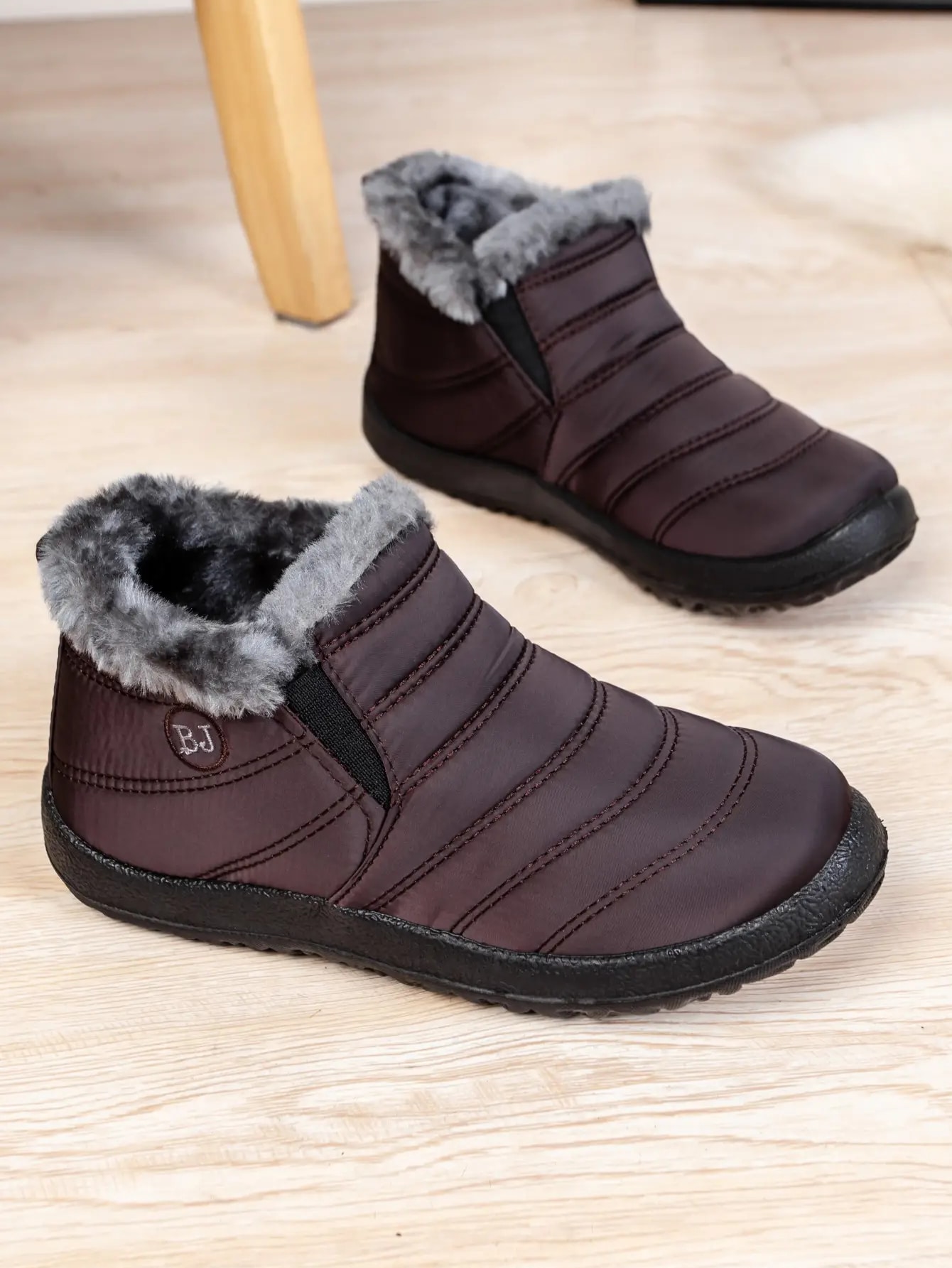 Women Boots Waterproof Ankle Boots Low Heel Winter Boots Fashion Black ...