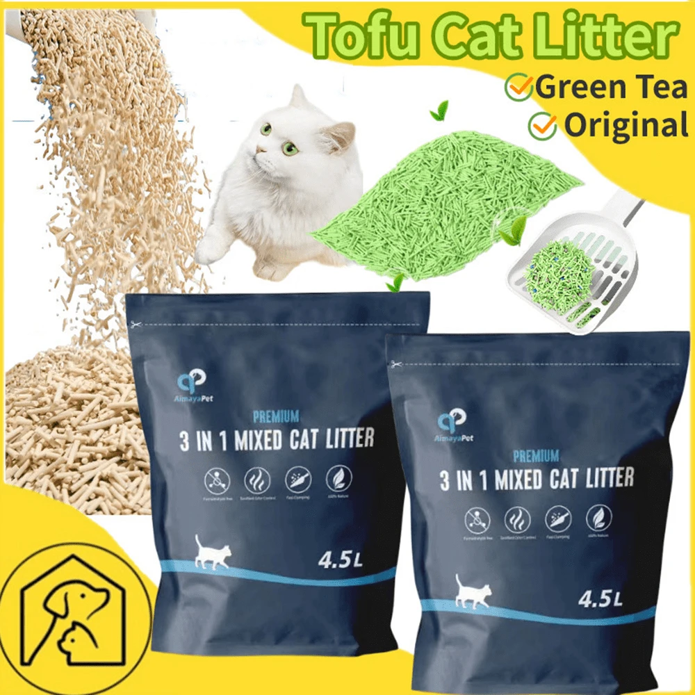 Areia de Gato para Areia Sanitária de Tofu Vegetal Residual de 4,5L ...
