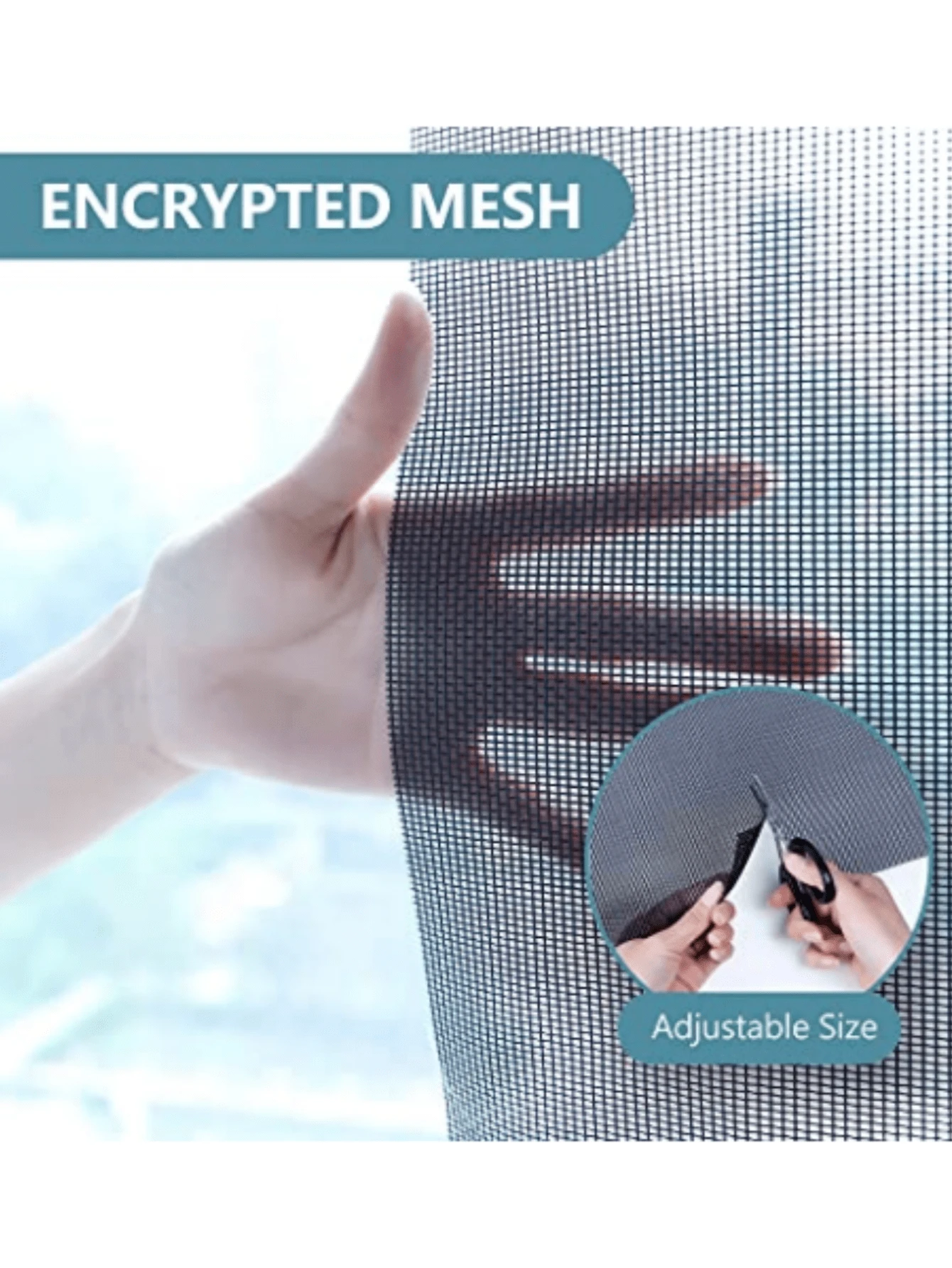 2-Piece Set - (Window Screen + Hook And Loop) Can Cut Simple Anti ...