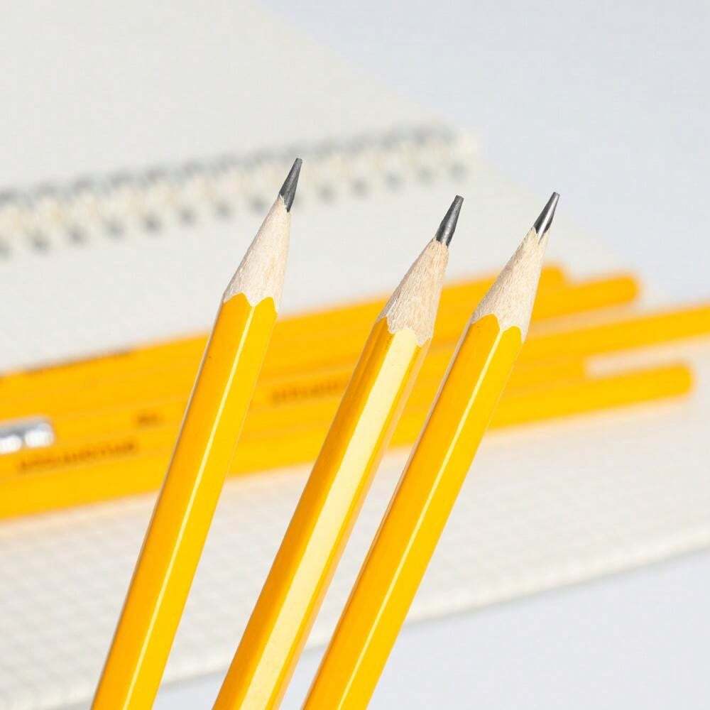 Yellow Graphite Pencils - Unsharpened For Long-Lasting Use, Equipped ...
