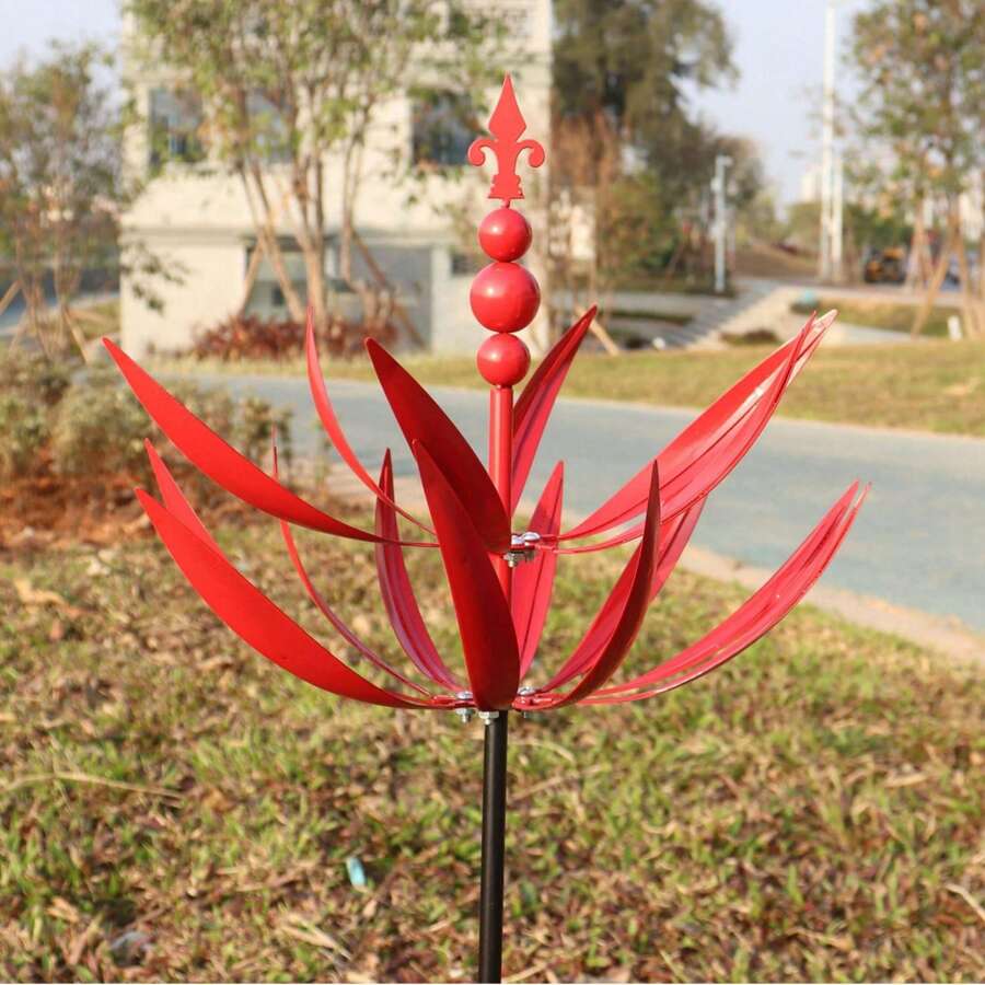 1pc, Garden Rotating Windmill Outdoor Metal Windmill Sculpture With ...