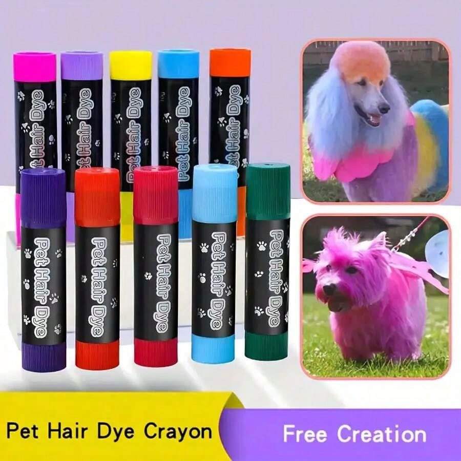 12-Color Pet Hair Dye Crayons - & Safe Temporary Stain - Vibrant ...