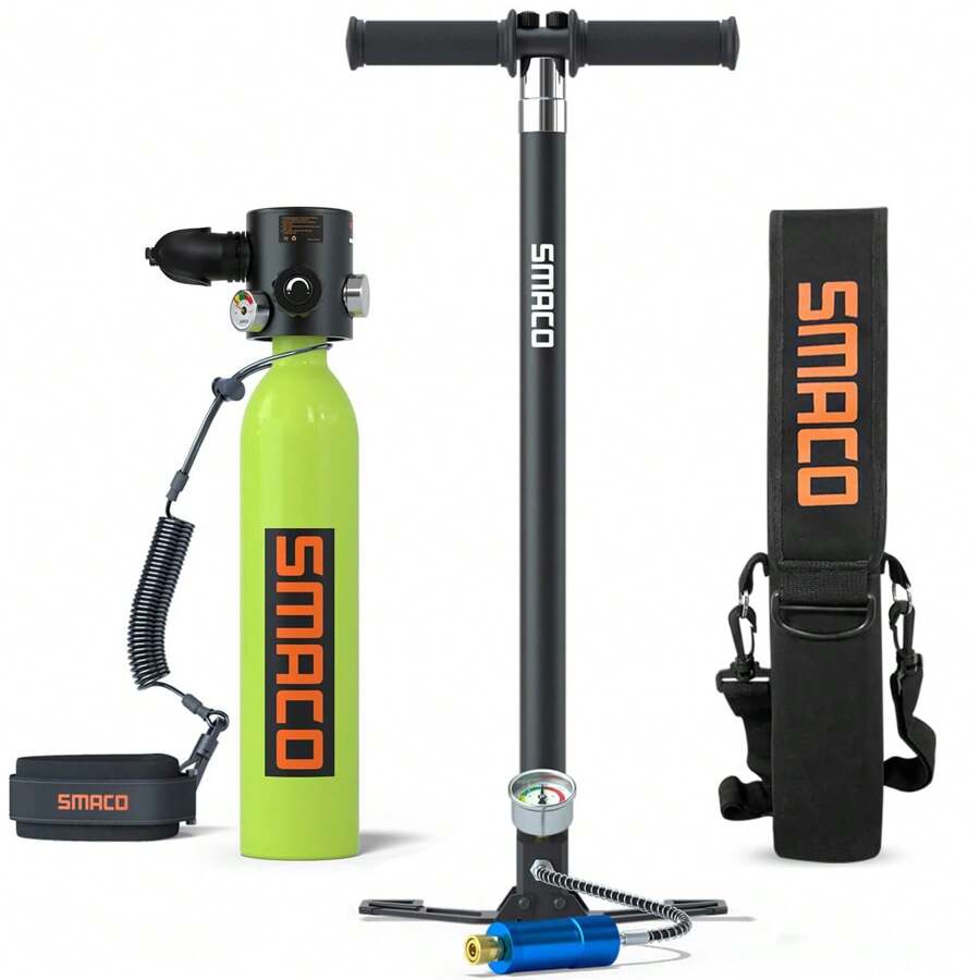 SMACO SMACO Mini Scuba Tank With High Pressure Manual Pump Diving Gear ...