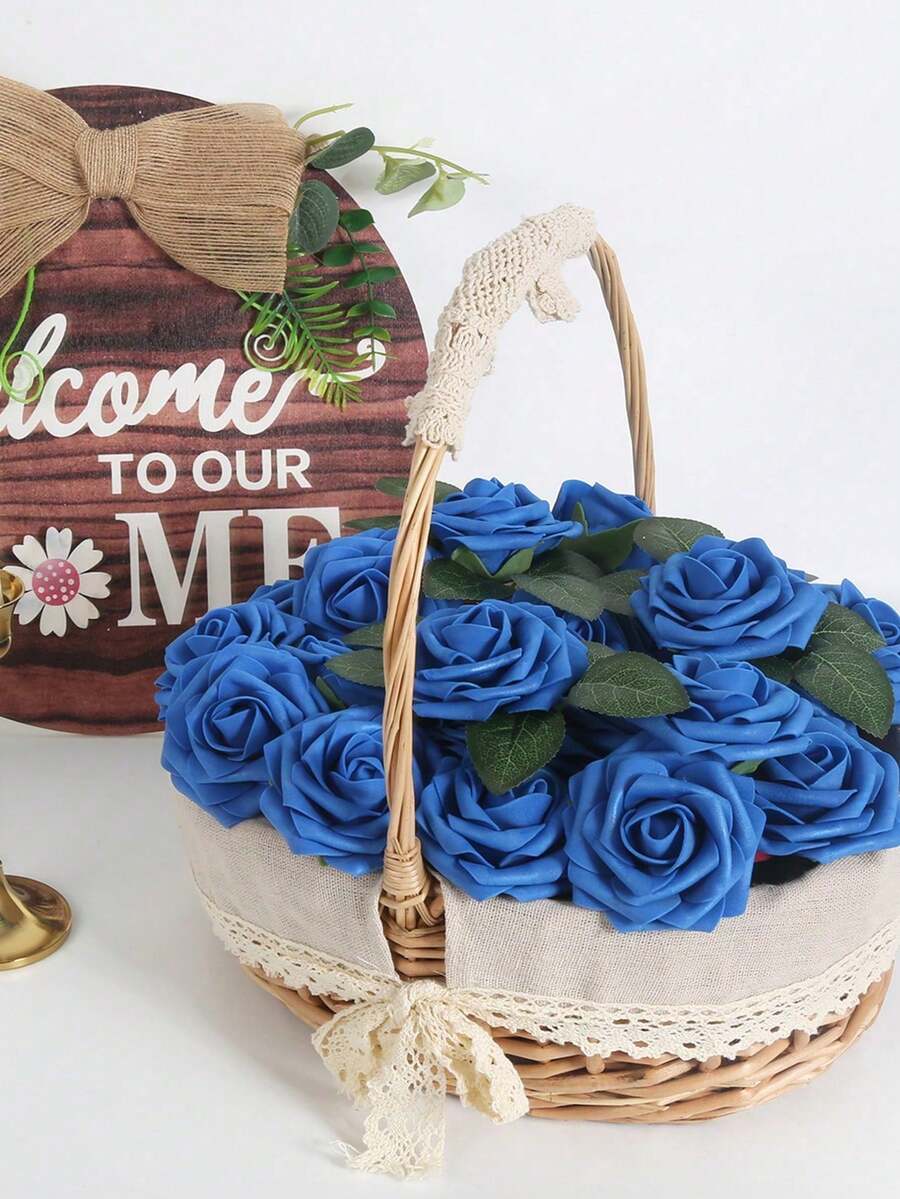 50pcs White Artificial Flower Heads 3in Stemless Fake Foam Roses For ...