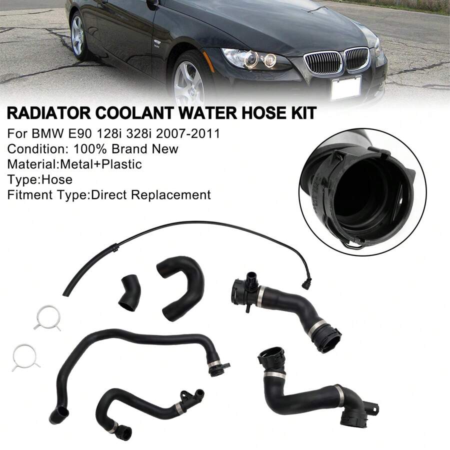 Radiator Coolant Water Hose Pipe Kit (7 Hoses) For BMW E90 128i 328i ...