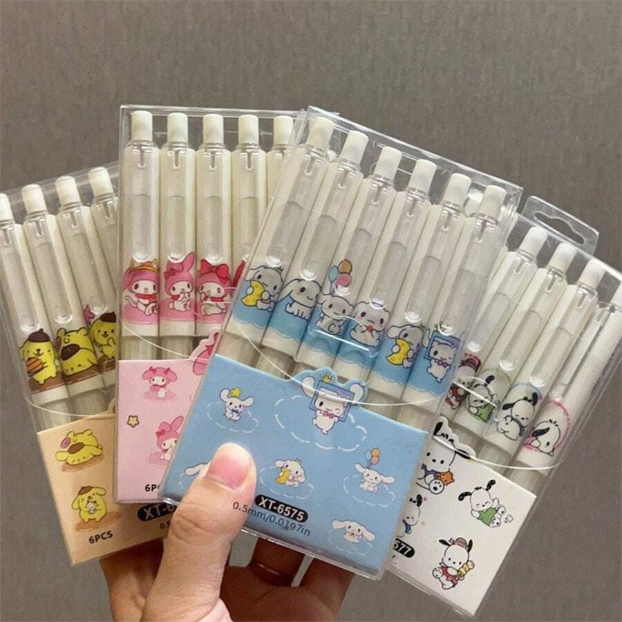 12pcs Kawaii Press Gel Pen Set, Featuring , Melody, Pom Pom Purin, Cute ...