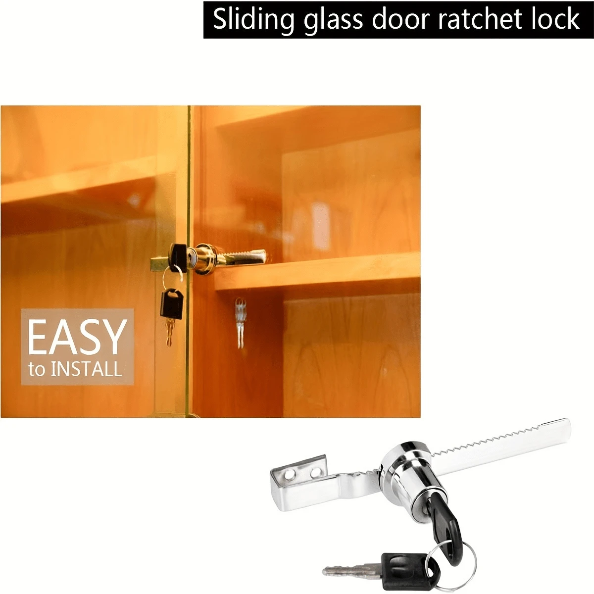 8Pcs Sliding Glass Door Ratchet Lock Display Case Lock With Chrome ...