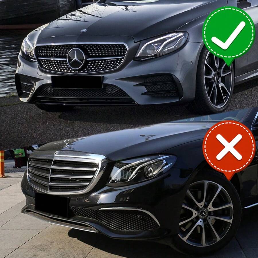 For 2017-2020 Mercedes E-Class W213 E43 AMG E200 E250E300 E350 E400 E450 Front Bumper Spoiler ...