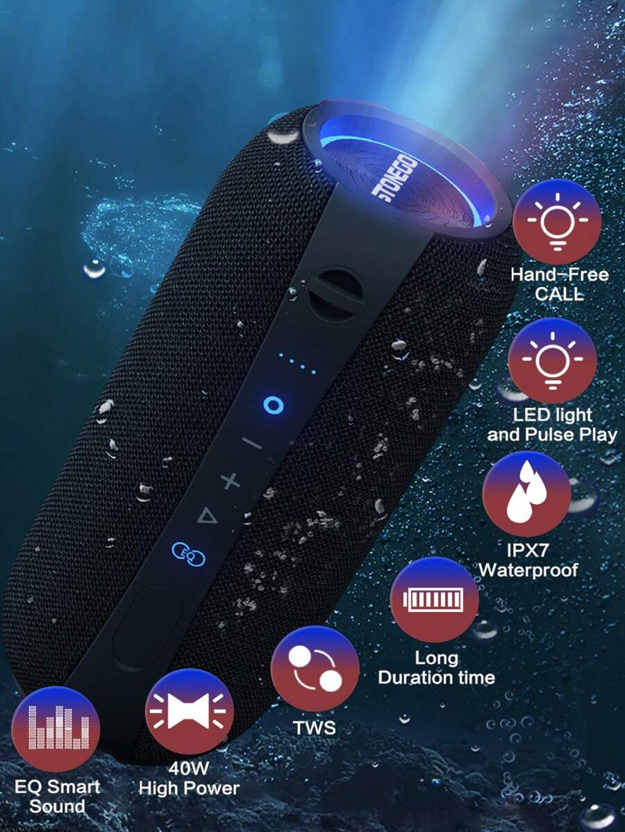 1PC Portable Speaker Speaker Wireless IPX7 Waterproof With Bluetooth 5. ...