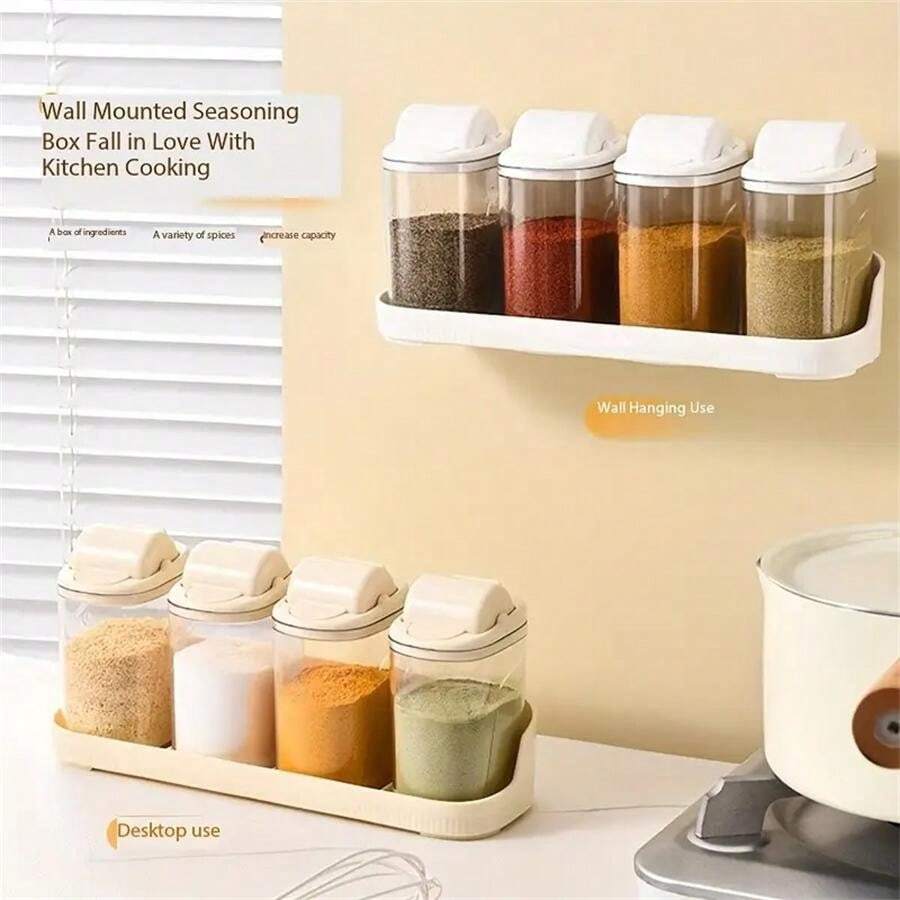 3PCS Spice Box Set: Kitchen Spice Jar With Lid, Glass Container For ...