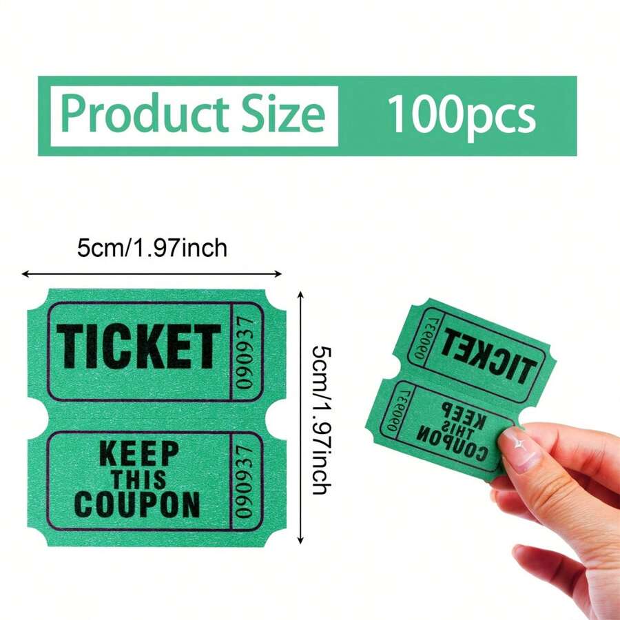 100pcs/Set Raffle Tickets Double Roll, Tickets For Events, Carnivals ...