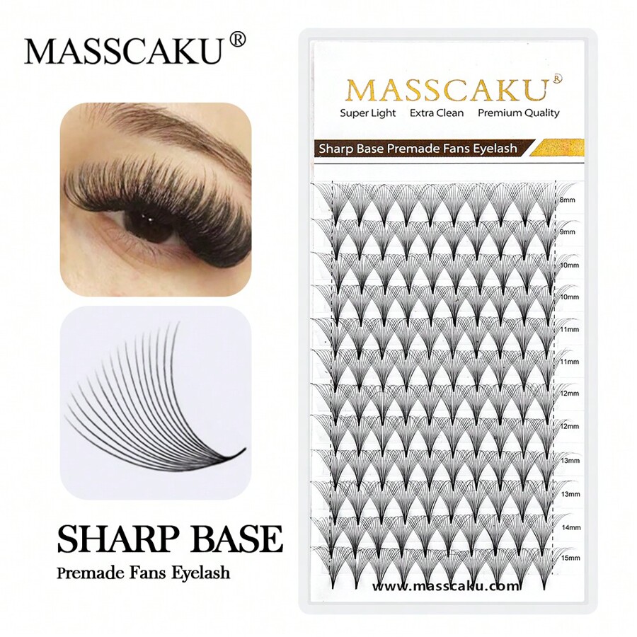 12 Lines MASSCAKU Professional Hand-Grafted False Eyelashes Extensions ...