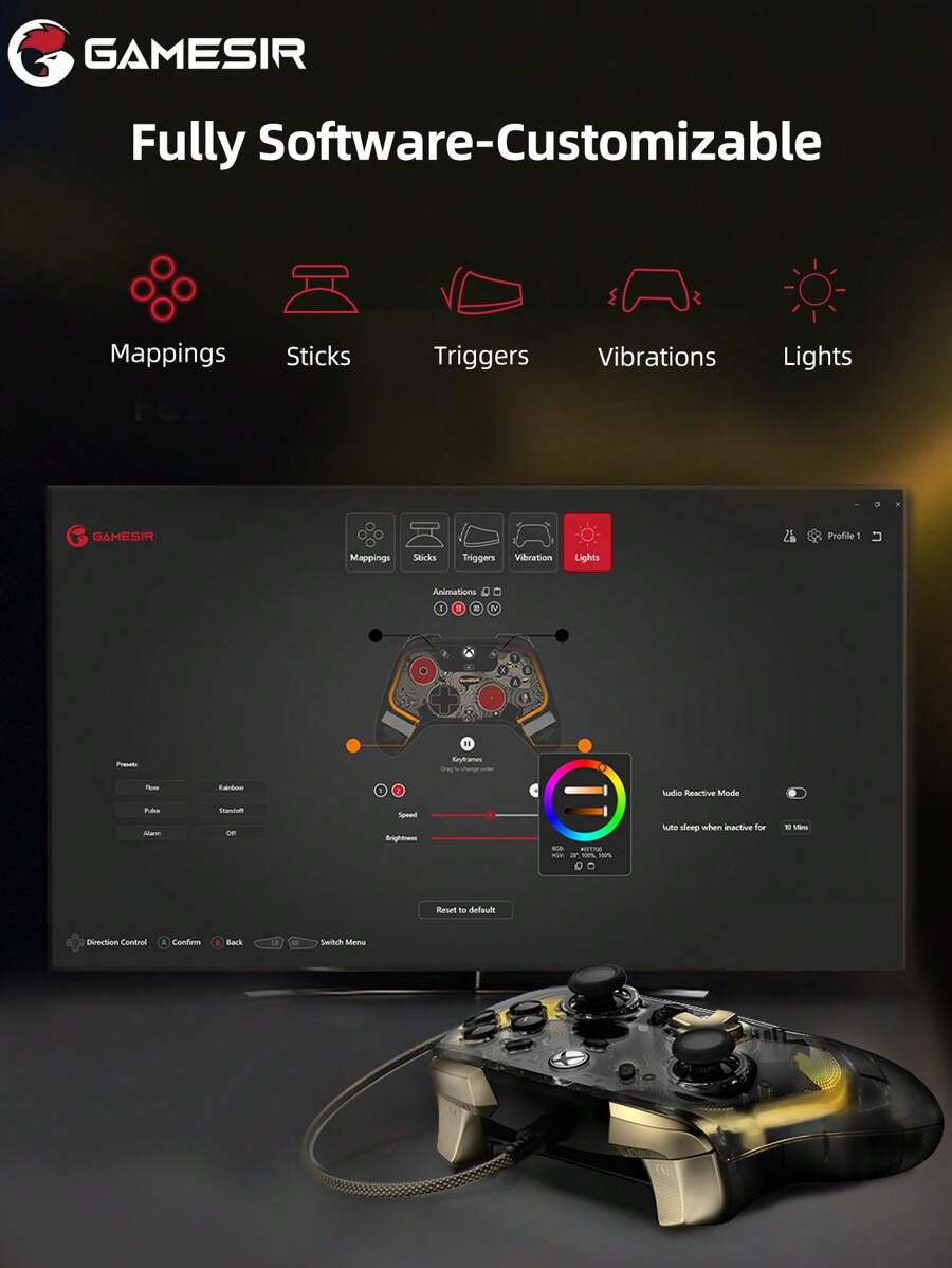 GameSir Xbox RGB Lighting Wired Controller Officially Licensed By ...