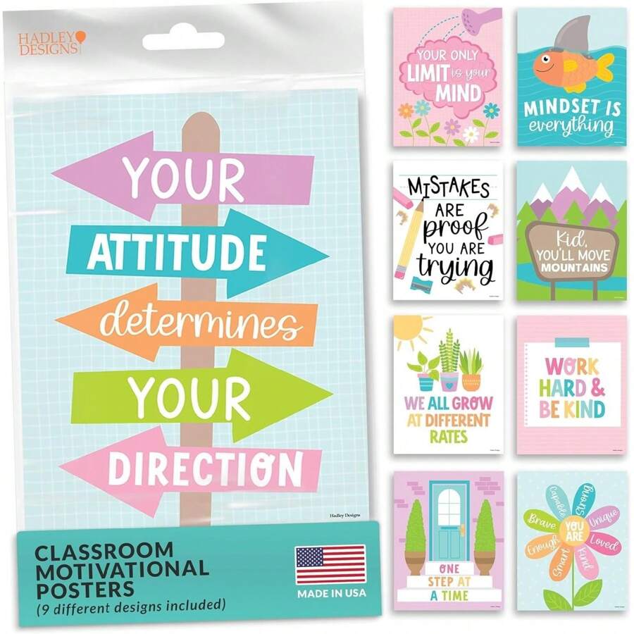 9 Colorful Classroom Motivational Posters For Classroom Decor ...