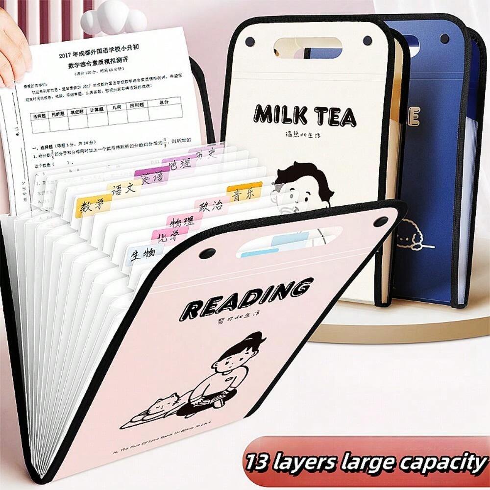 A4 Document Bag Large Capacity 13-Layer Portable Vertical Accordion ...