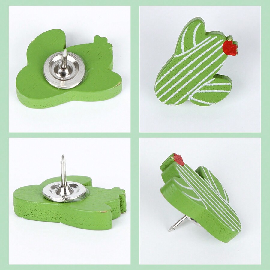 40Pcs Wooden Push Pins, Cactus Palm Thumb Tacks Decorative Thumb Tacks ...