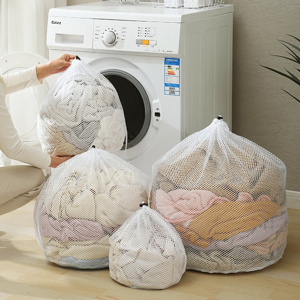 Bolsa de lavandería con cordón extra grande, bolsa de malla gruesa para ...