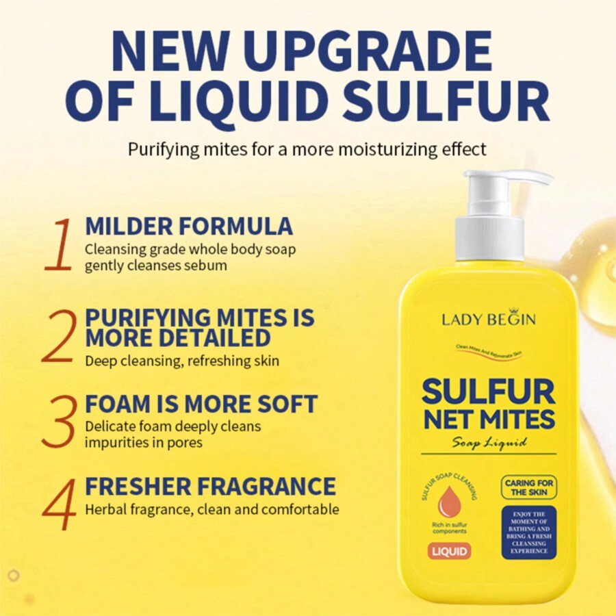 300ml SULFUR MET MITES Shower Gel - Mite Control, Hydration, Whitening ...