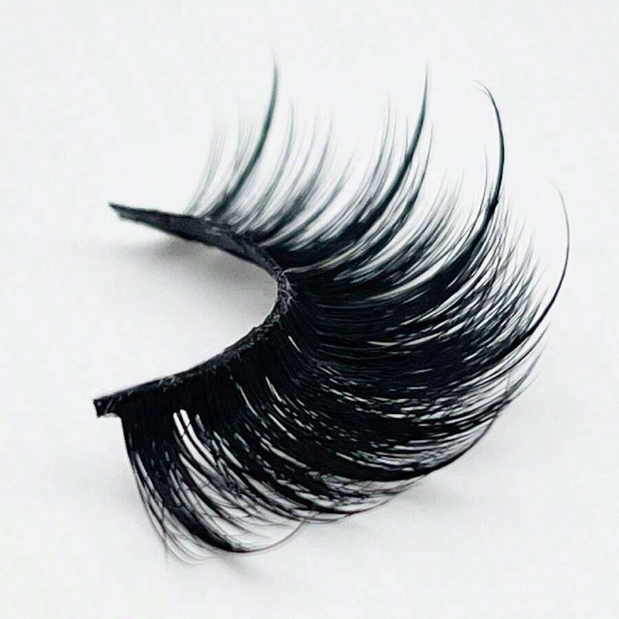 1 Pair Cruelty Free Lashes Wispy Wet Manga Lashes D Curl Faux Mink ...
