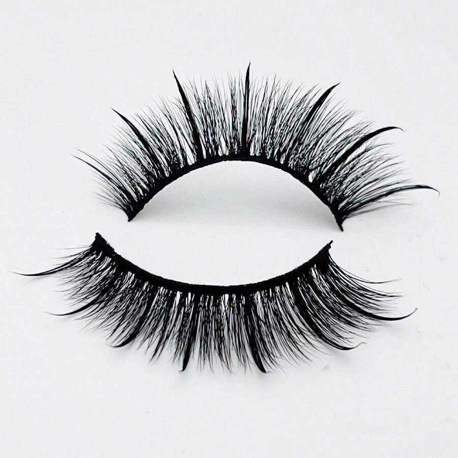 1 Pair Cruelty Free Lashes Wispy Wet Manga Lashes D Curl Faux Mink ...