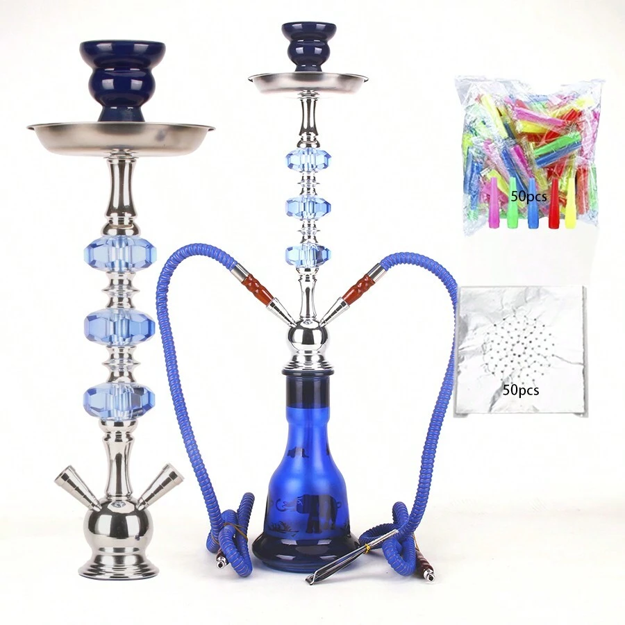 Hookah Set With Everything 2 Hose, 60CM/23.6inch Medium Crystal Shisha ...