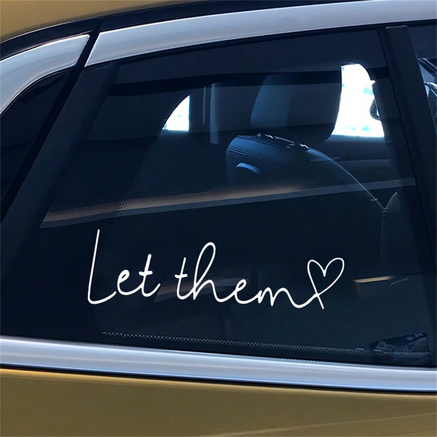 Let Them Heart Graphic Car Decal - Vinyl Mental Health Awareness Bumper ...