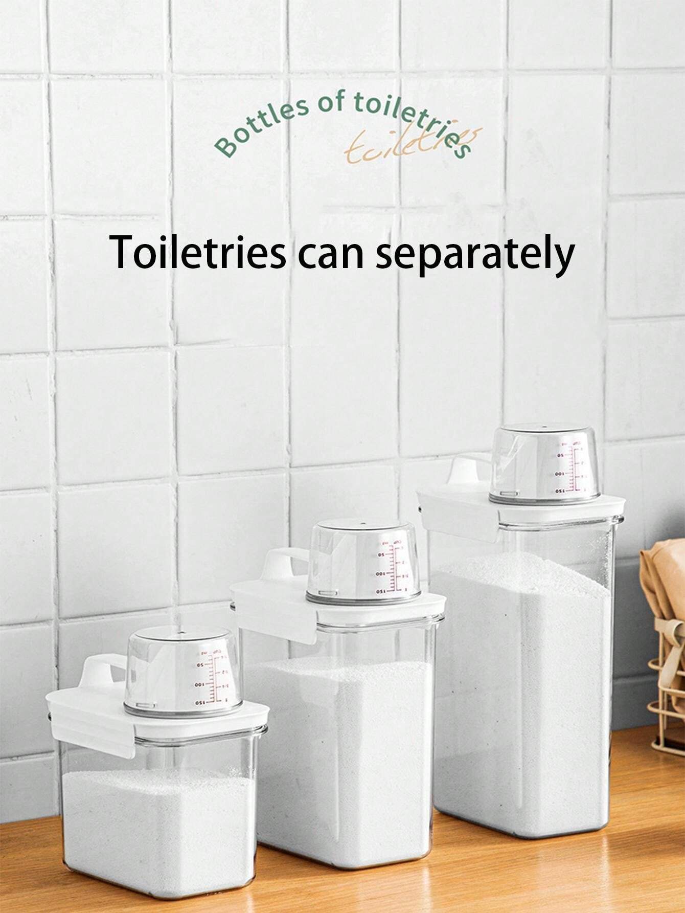 Laundry Detergent Storage Box, Plastic Container With Lid For Powder Or ...