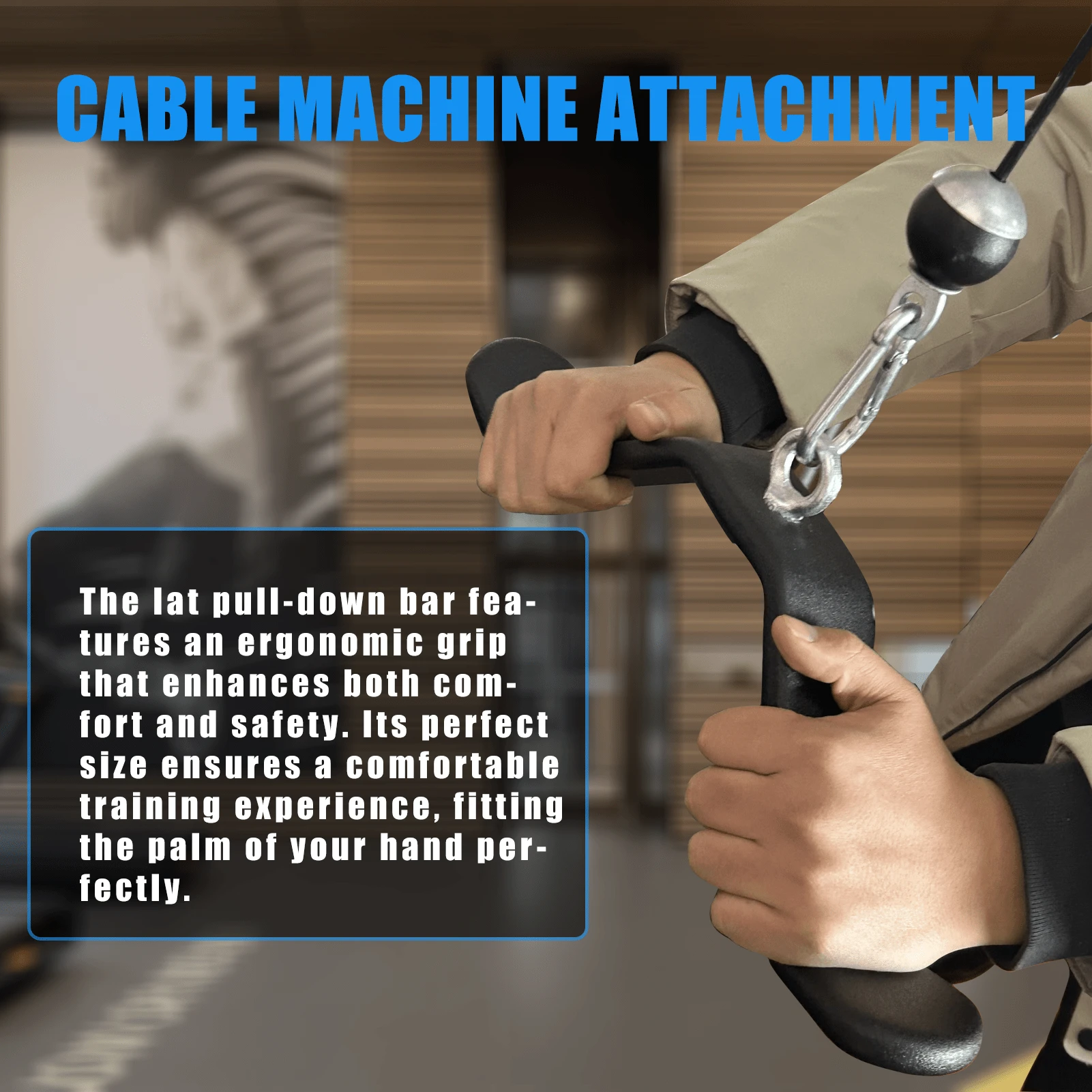 Cable Machine Attachment Curl LAT Pull Down Bar, LAT Pulldown Tricep ...