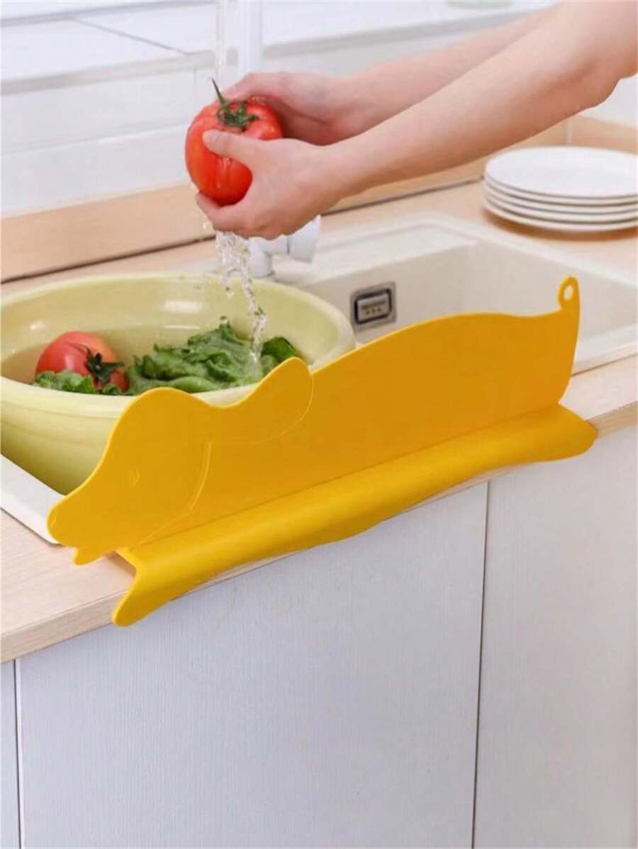 Pet Dog Shaped Kitchen Sink Splash Guard, Silicone Suction Cup Water ...