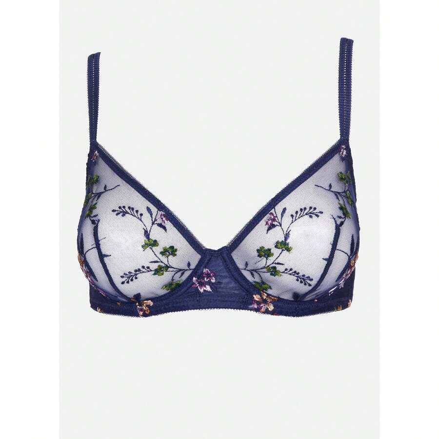 Huit - Insouciante Underwire Bra -Women -Navy | SHEIN USA
