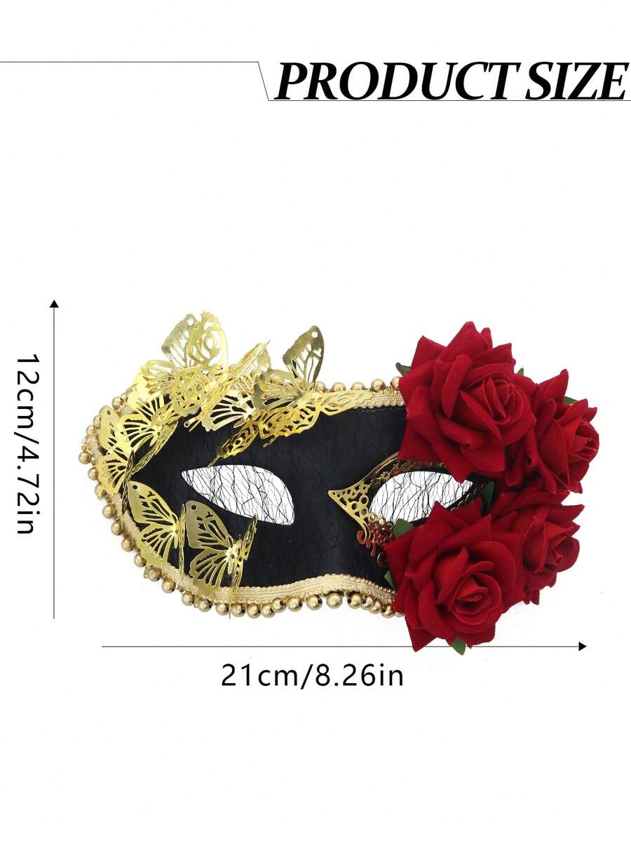 Mysterious Butterfly & Flower Metal Masquerade Mask With Plastic ...
