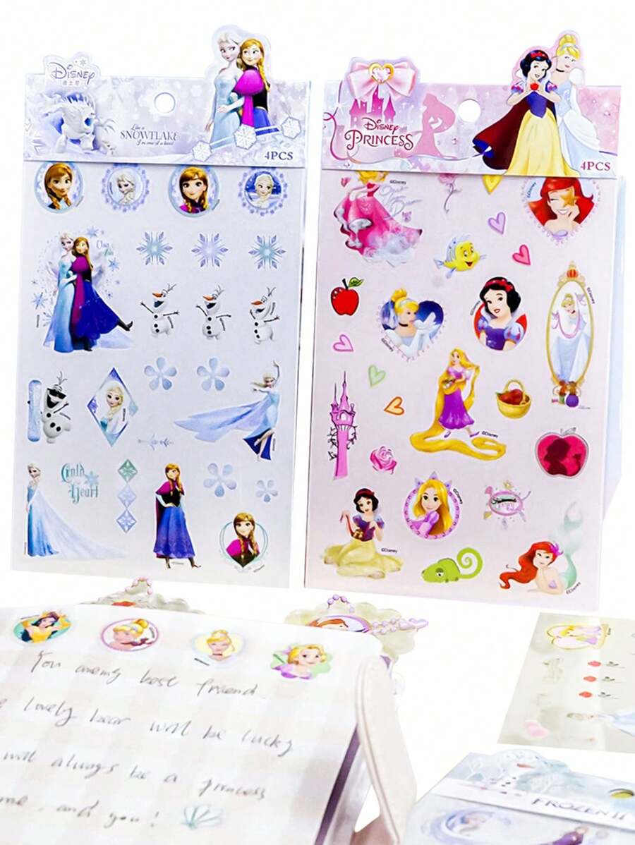 1Set Frozen And Snow Whites Princess Girls Elsas Stickers Cute Cartoon ...