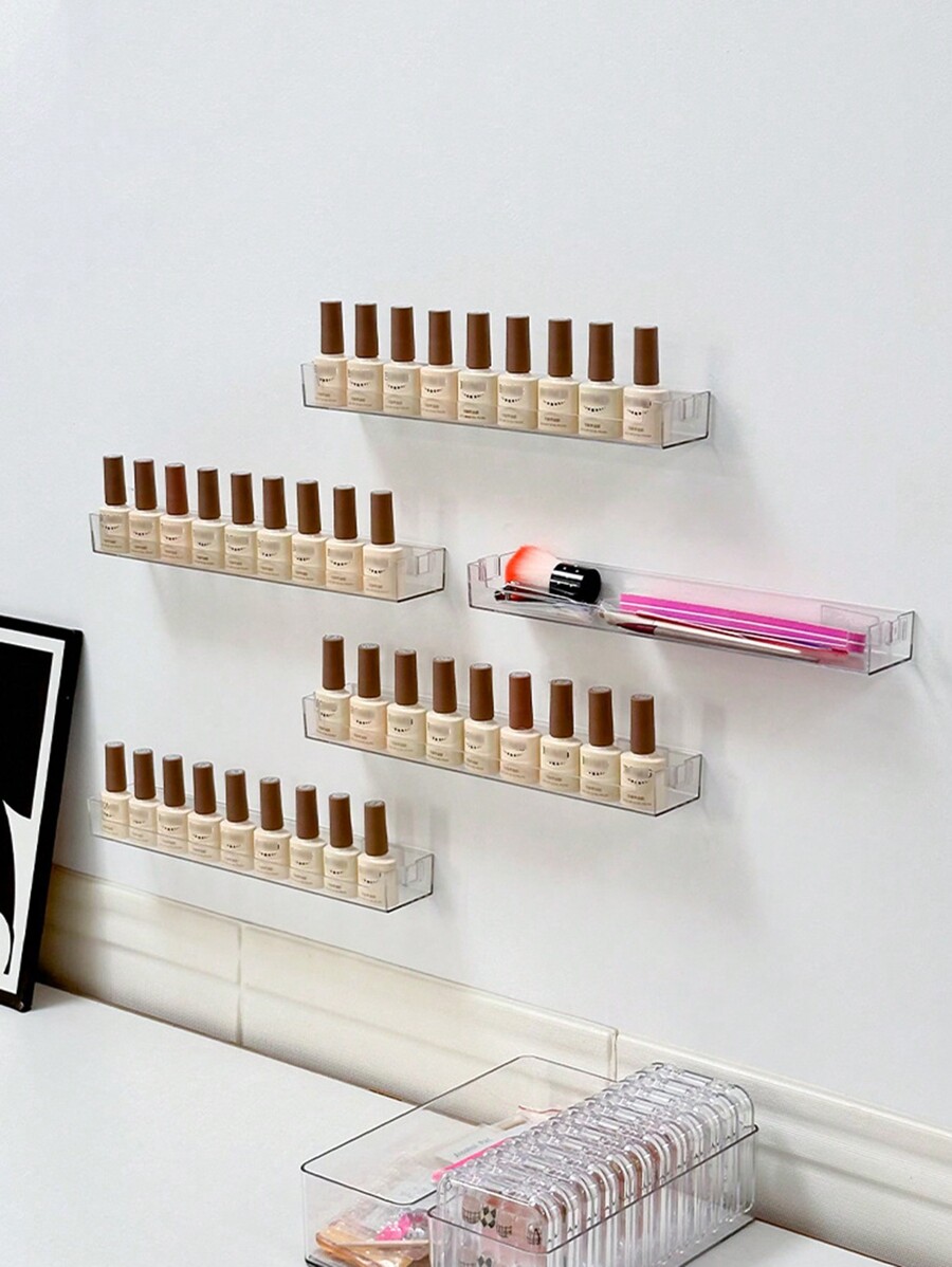 1pc Armored Glue Storage Rack Wall-Mounted Nail Polish Organizer Shelf ...
