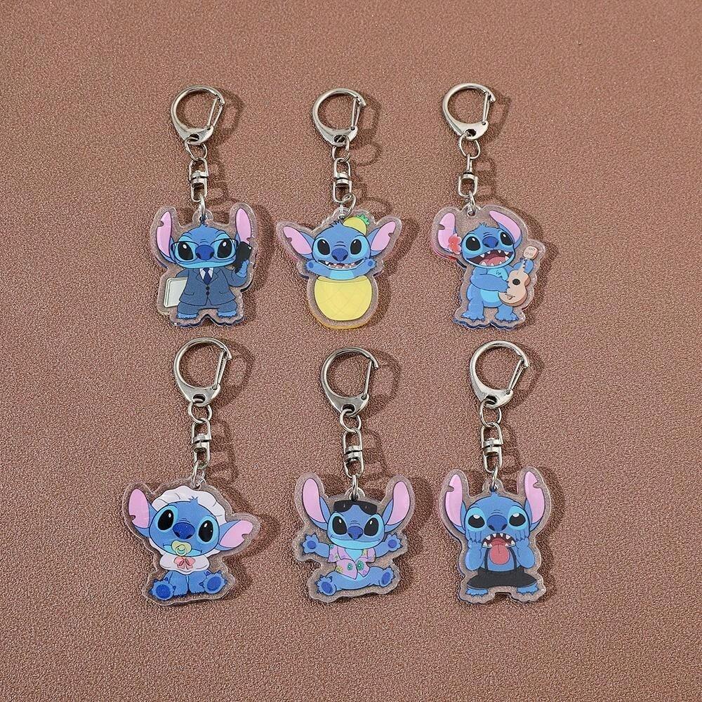 [Authorized]1pc Lilo And Stitch Anime Keychain, Cartoon Stitch Figure ...
