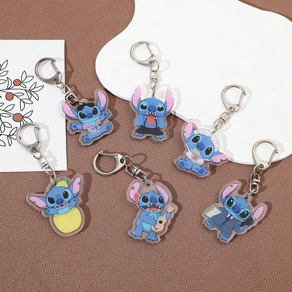[Authorized]1pc Lilo And Stitch Anime Keychain, Cartoon Stitch Figure ...