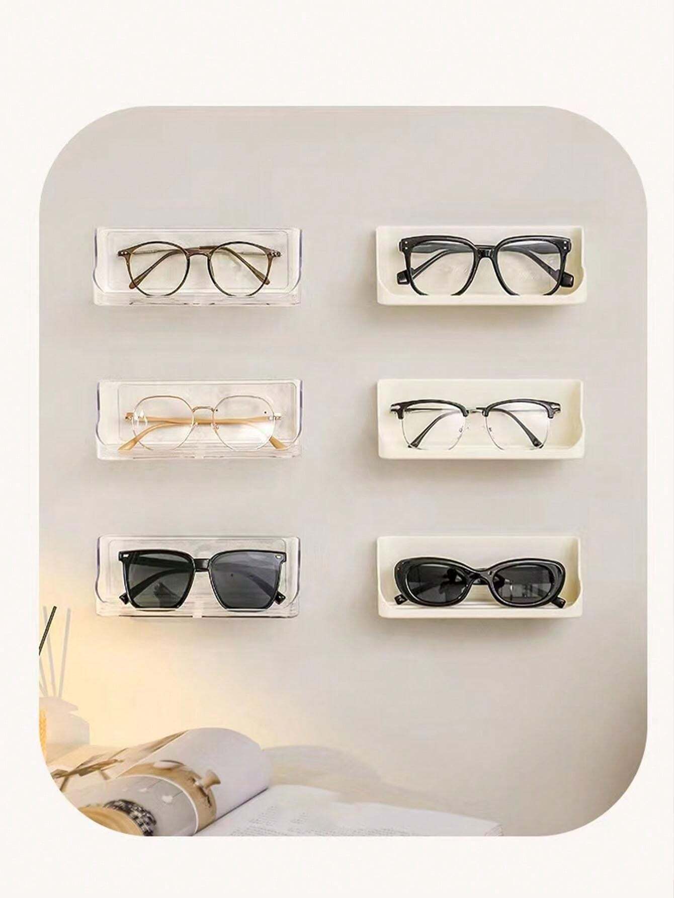 One Wall-Mounted Glasses Holder Shelf, No Drilling Required, For ...