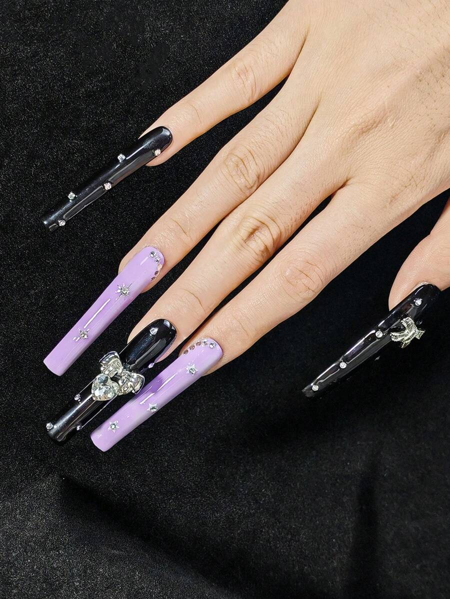 10 Pieces Pure Handmade Nail Art Full Coverage Nail Art, Y2K Style ...