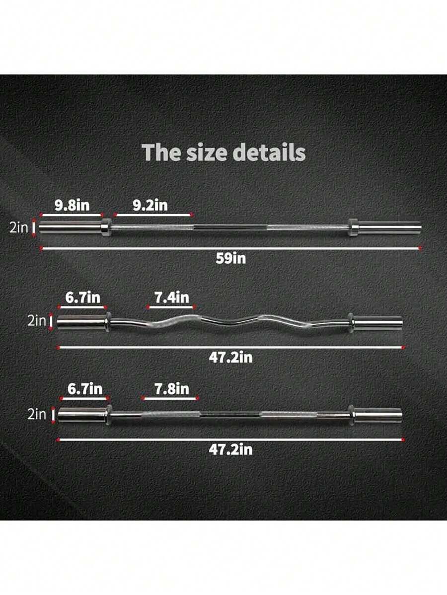 Threaded Chrome Steel Curl Bar With Collars For All Standard Plates ...