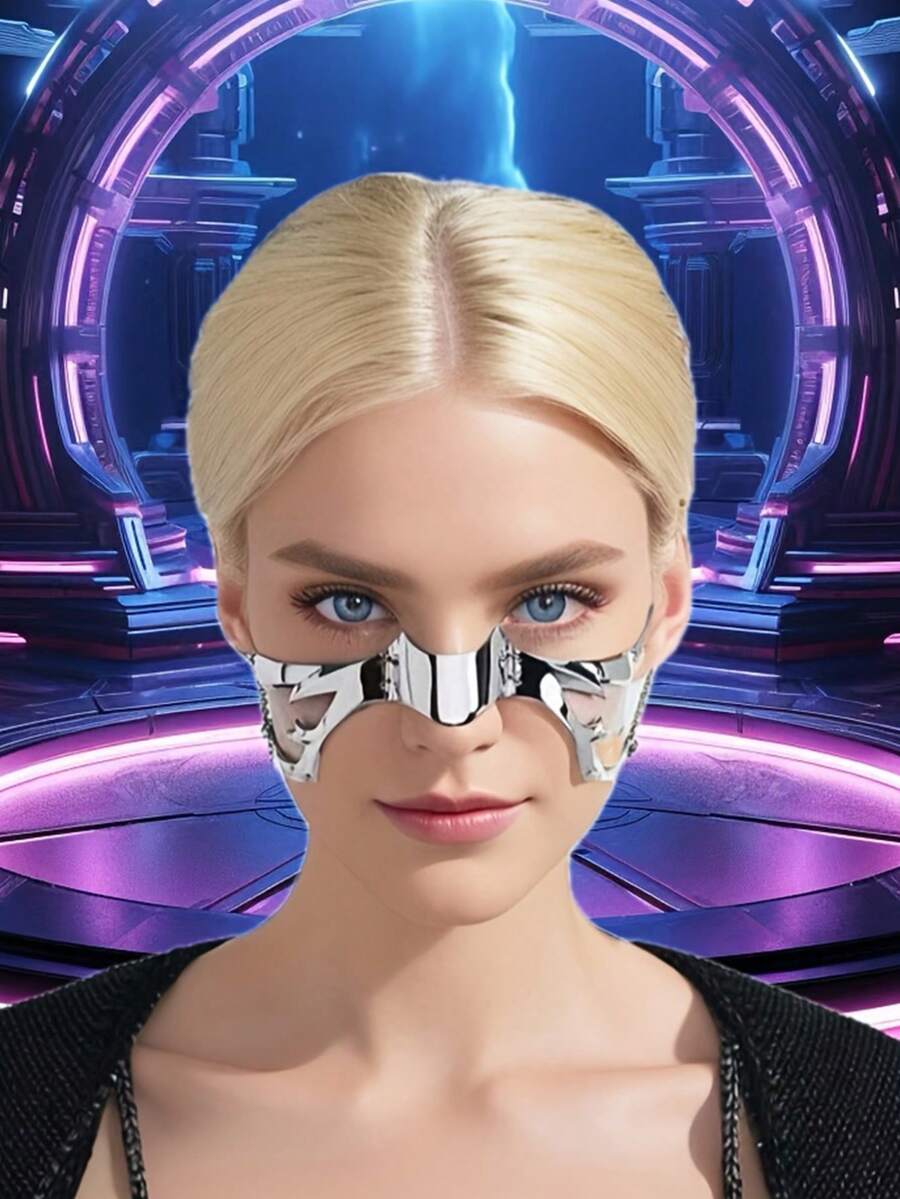 Metallic Style Face Accessory, Future Fashion Props For Desert Garbage ...