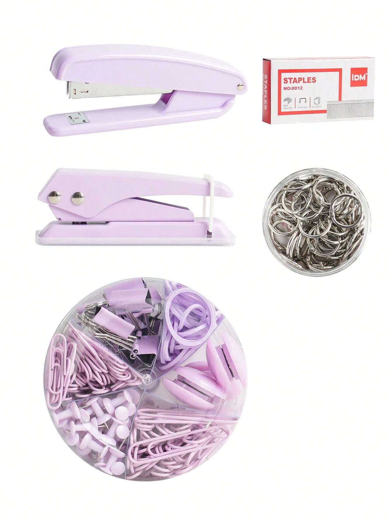 5pcs/Set Office & School Stationery Set Including 1pc Stapler, 1 Box Of ...