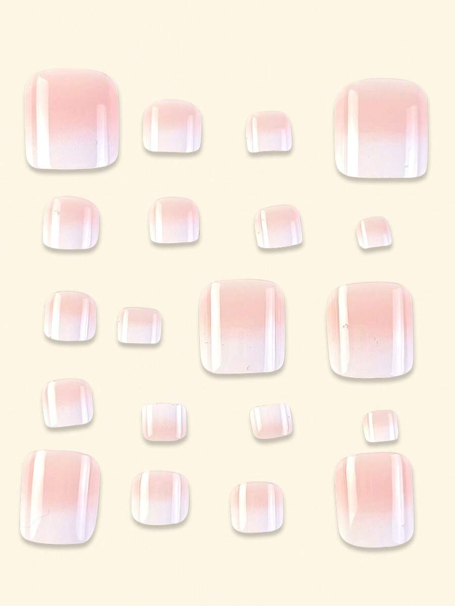 Update Your Look Y2K 24Pcs Short Square Toenails Super Glossy Press On ...