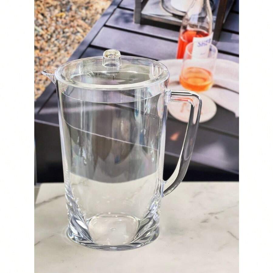2.75 Quarts Water Pitcher With Lid, Oval Halo Design Unbreakable ...