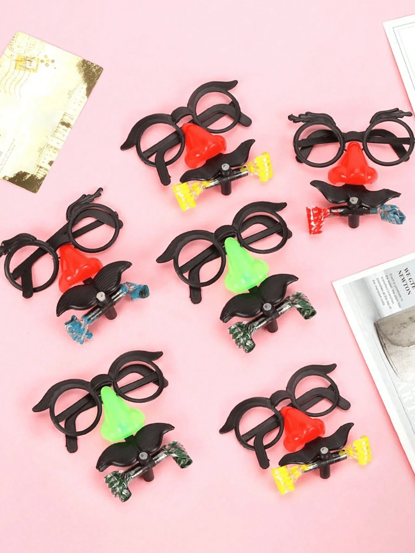 5pcs-Random Colours Funny Party Blowers With Fake Moustache, Glares And ...