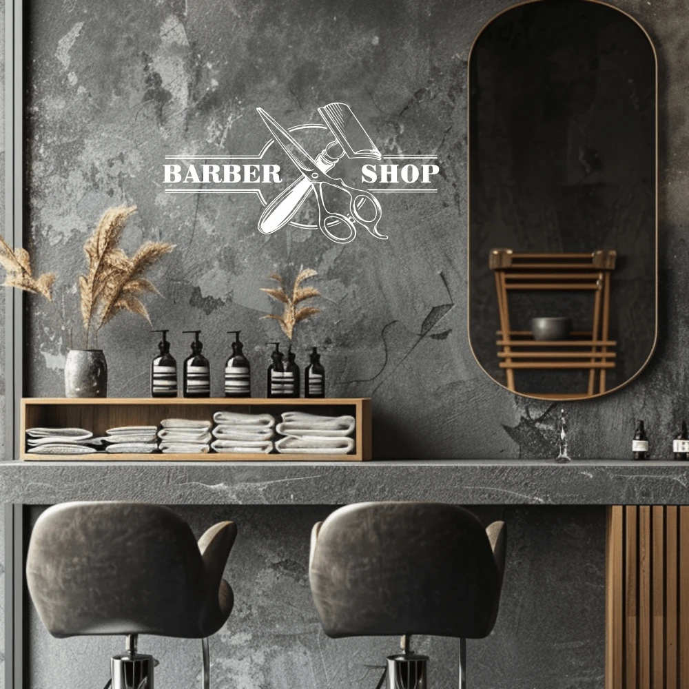Barber Shop Wall Decals Hair Salon Wall Decorations Barber Shop Sign ...